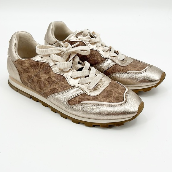 Coach | Shoes | Coach C18 Runner Sneakers Womens 1b Signature Canvas ...
